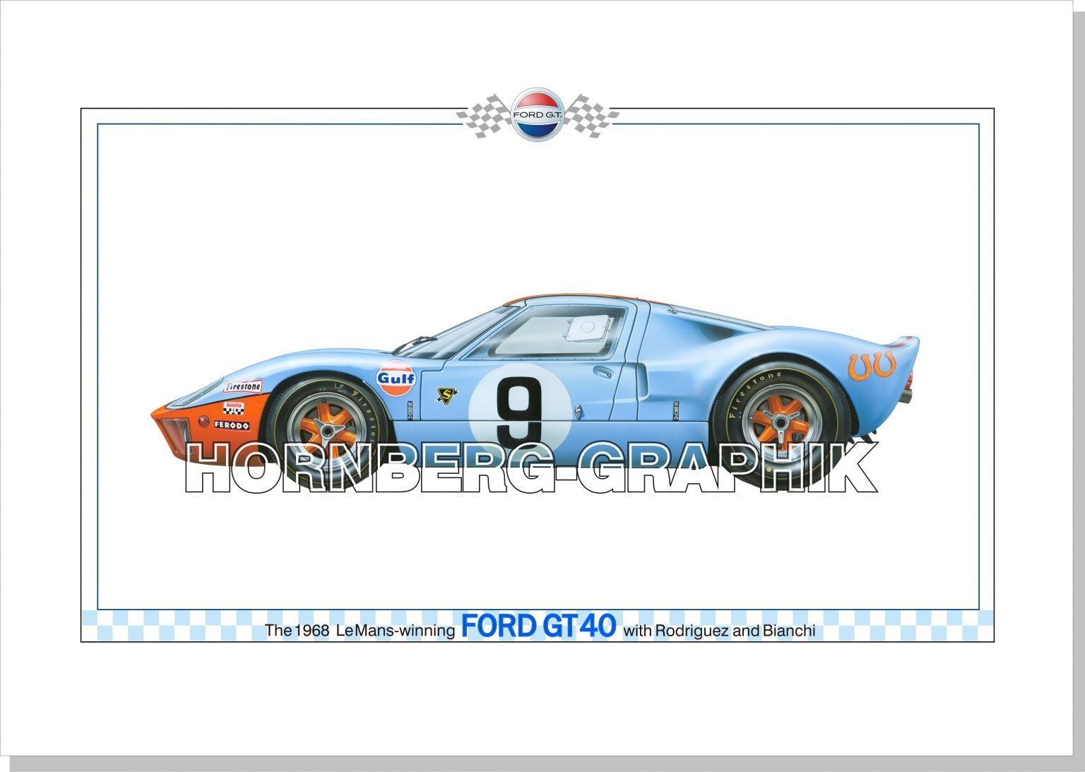 Ford GT40 Druckgrafik - Fein Design Modell